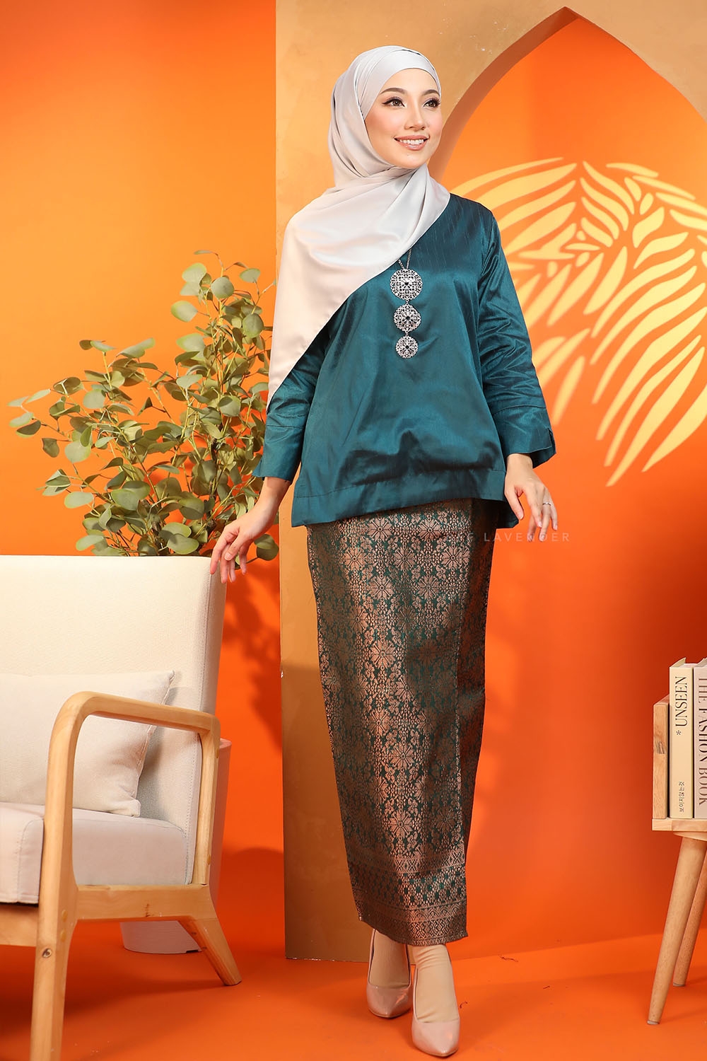 Kurung Kedah Songket Emerald Green